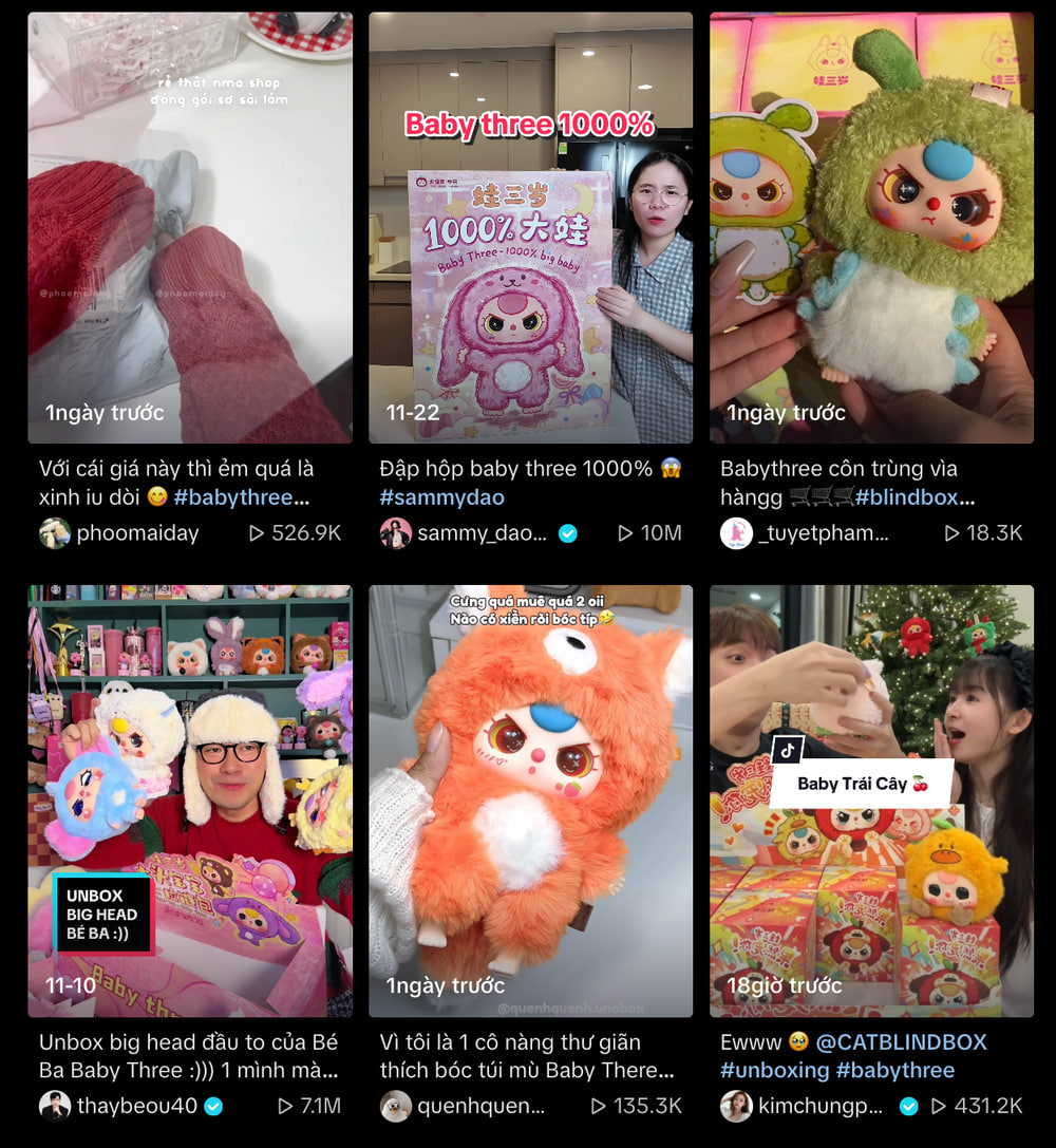 Hết Labubu, giới trẻ lại chi bạc tỷ để sở hữu Baby Three